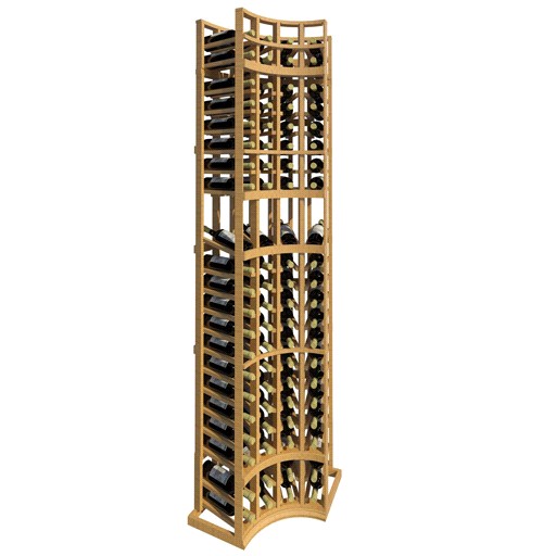 8' Curved Corner Display Wood Wine Rack | BeverageFactory.com