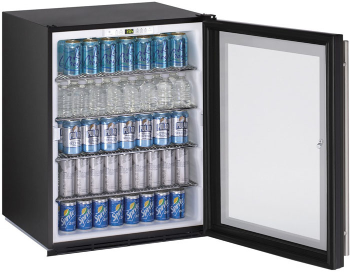 U-Line ADA24RS-13B 5.3 cf ADA Undercounter Refrigerator w/ Lock - Black ...