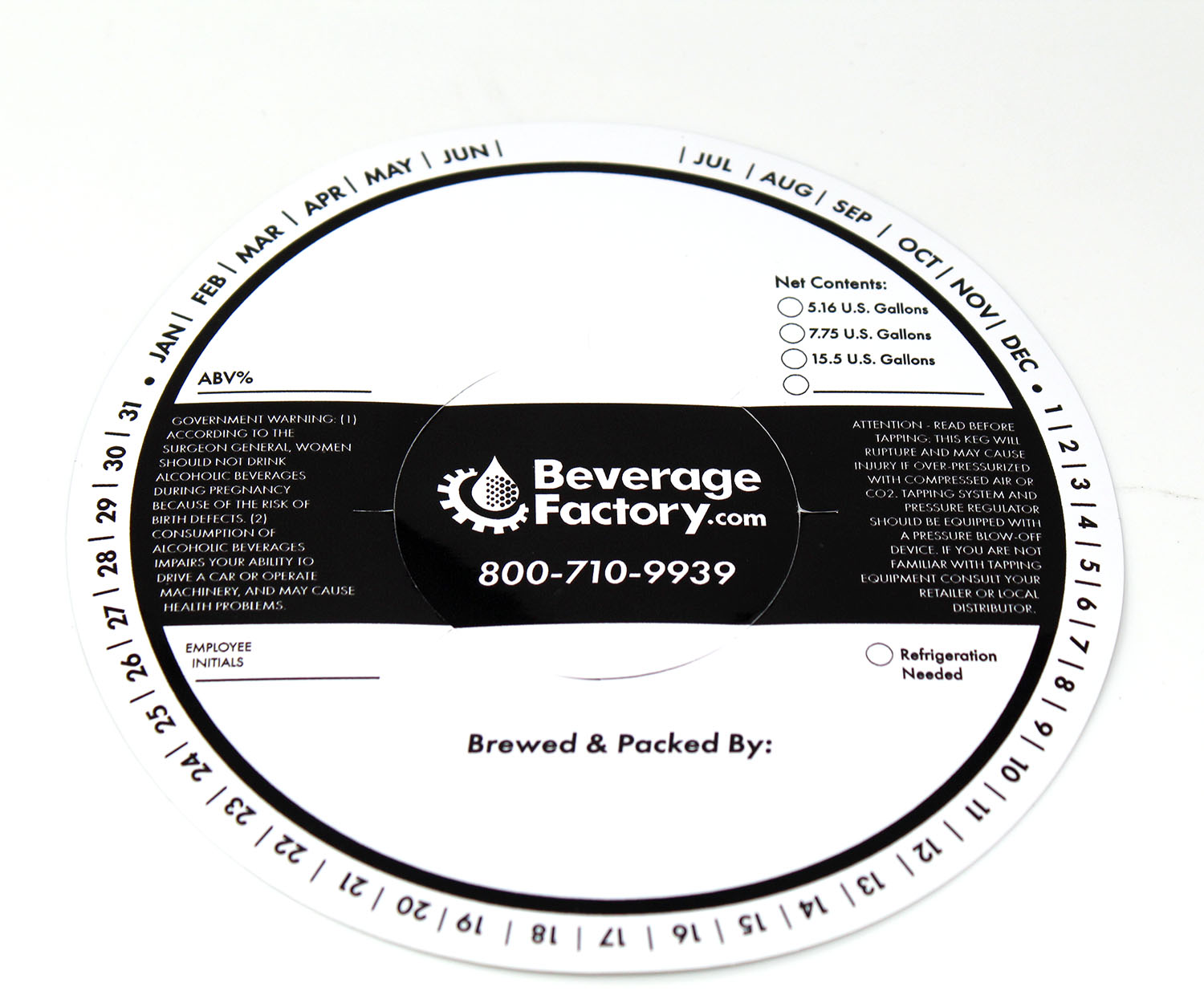Beverage Factory Generic Black and White Keg Collar | BeverageFactory.com