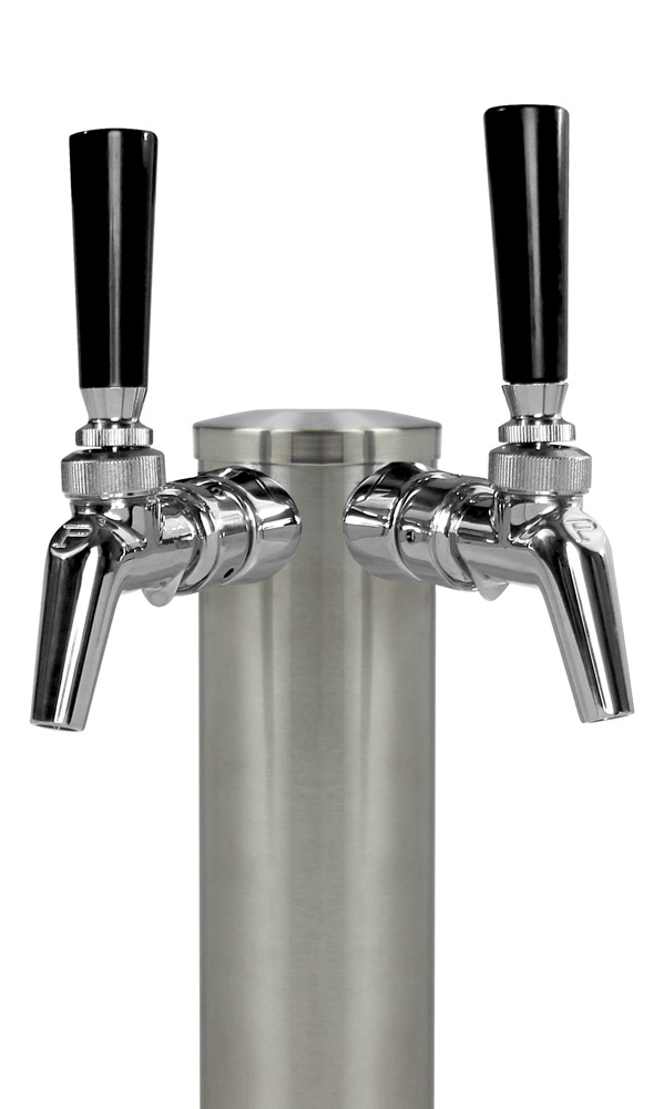 Kegco DT145-2BS-630SS 14" Tall Double Faucet Brushed Stainless Steel ...