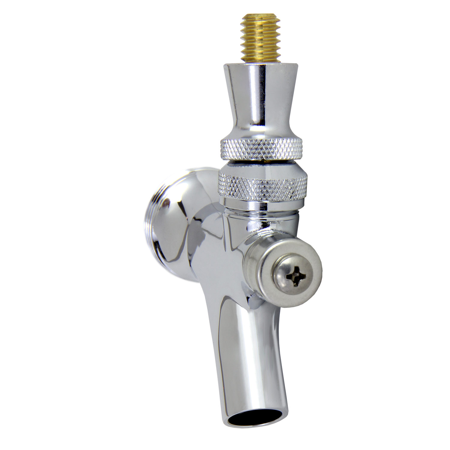 Self-Closing Chrome Beer Faucet with Brass Lever | BeverageFactory.com