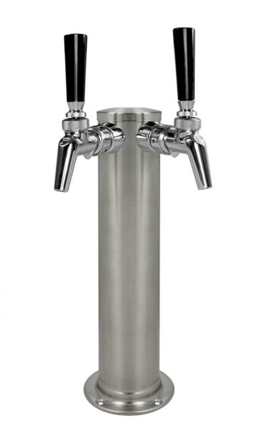 Kegco DT145-2BS-630SS 14" Tall Double Faucet Brushed Stainless Steel ...